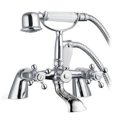 Sterling Traditional Bathroom Bath Shower Mixer Tap Set Chrome Hand ...