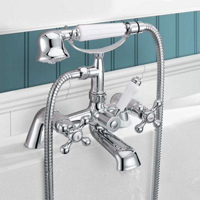 Sterling Traditional Bathroom Bath Shower Mixer Tap Set Chrome Hand ...