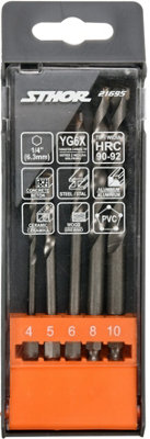 Sthor universal wood masonry drill bits set 5 pcs sizes 4-10 mm hex ...