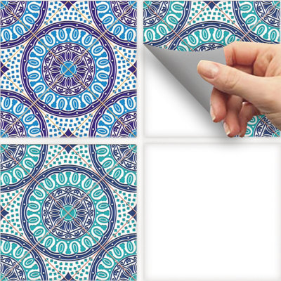 Stick and Go 8 Tile Stickers : Aquataine - To stick over 15cm x 15cm ...