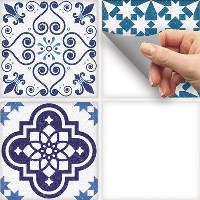 Stick and Go 8 Tile Stickers : Castille - To stick over 15cm x 15cm ...