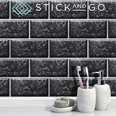 Stick and Go Self Adhesive Stick On Tiles Canbury Metro 8" x 4" Box of ...