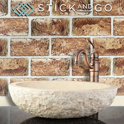 Stick and Go Self Adhesive Stick On Tiles Urban Brick 8" x 4" Box of 8 ...