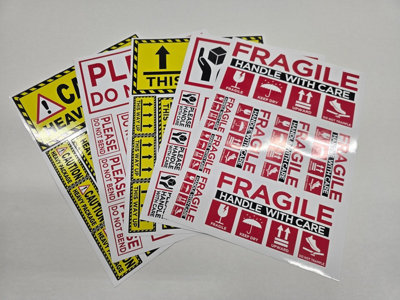 Sticker Set - 80 Vinyl Labels - 4 Sizes - Strong Adhesive for Shipping ...