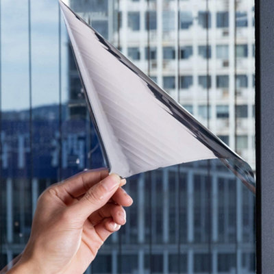 Sticky Back One Way Privacy Mirror Window Film (L)100cm (W)50cm