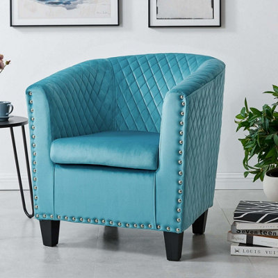 Stilo Tub Chair - Velvet Light Blue