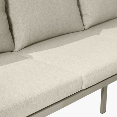 STOCKHOLM LIMESTONE OUTDOOR CORNER SEATING SET INCLUDING FIRE PIT TABLE