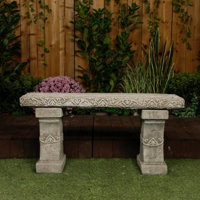 Stone Cast Garden Bench Seat Kazakh Design