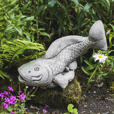 Buy Stone Cast Koi Carp Fish Garden Ornament | DIY at B&Q