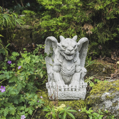 Stone cast Winged Gargoyle statue | DIY at B&Q