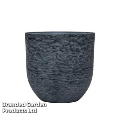 Stone Effect Garden Planter in Dark Grey for Outdoor Patio ...