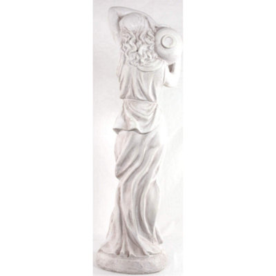 STONE EFFECT LADY WITH URN STATUE