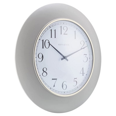 Stone Large Round Wall Clock - Modern Battery-Operated Arabic Numerals ...