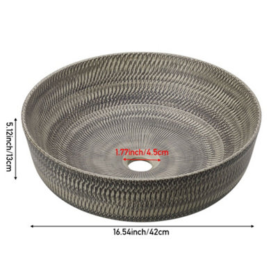 Stone Texture Pattern Basin Ceramic Countertop Washbasin Vessel Sink ...