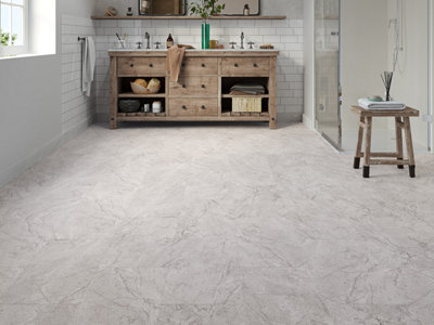 Stone Tile Effect LVT Flooring Waterproof Click Fit 6.5mm Thick Luxury ...