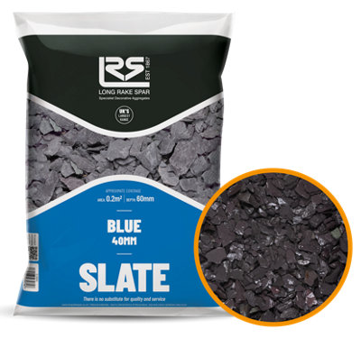 Stone Warehouse Blue Slate Chippings 40mm Single Bag 20kg Footpaths ...