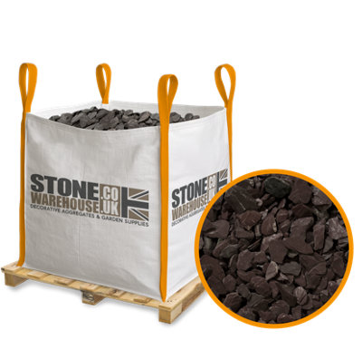 STONE WAREHOUSE PLUM SLATE CHIPPINGS 40MM HALF BULK BAG 500KG FOOTPATHS ...