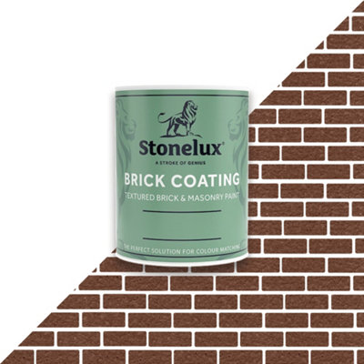 Stonelux Brick Coating - Brick Effect Paint - Medium Red - 1 Litre