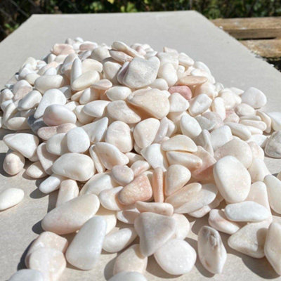 STONES4GARDENS 40-60MM PINK ROSE SPARKING PEBBLES DECORATIVE AGGREGATES ...