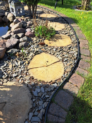 StoneWood Tree Stump Brown Stepping Stone with Bark (Pack of 20)