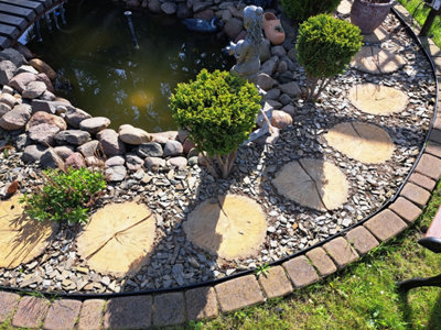 StoneWood Tree Stump Brown Stepping Stone with Bark (Pack of 20)