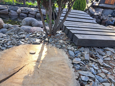 StoneWood Tree Stump Brown Stepping Stone with Bark (Pack of 20)