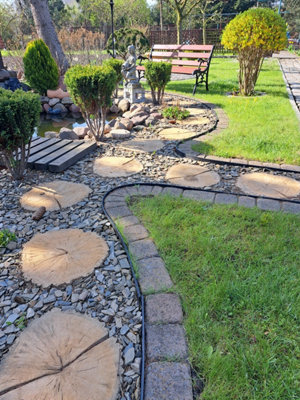 STONEWOOD TREE STUMP BROWN STEPPING STONE WITH BARK (PACK OF 20)