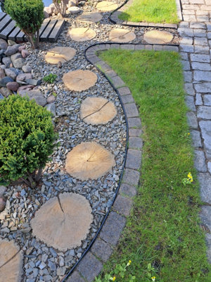 STONEWOOD TREE STUMP BROWN STEPPING STONE WITH BARK (PACK OF 20)