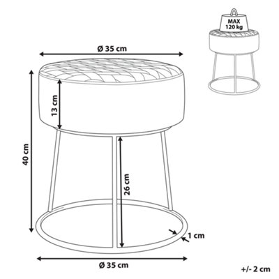 Stool DELCO Olive Green Velvet