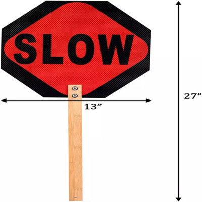 STOP SLOW SIGN ROAD WORKS JUNCTION TRAFFIC CONTROL RESTRICTED SAFETY ...