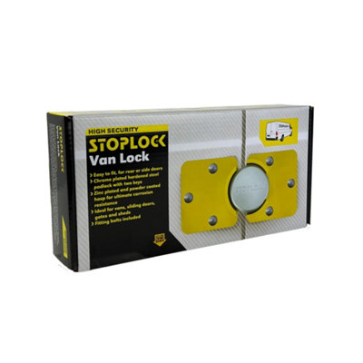 StopLock Van Lock High Security Vans Sliding Doors Gates Sheds Yellow