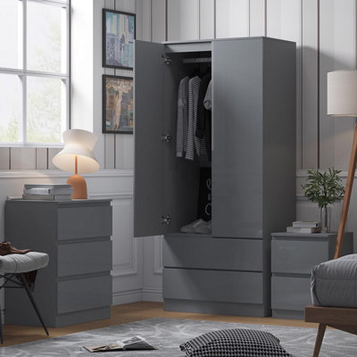 Argos grey gloss wardrobe store