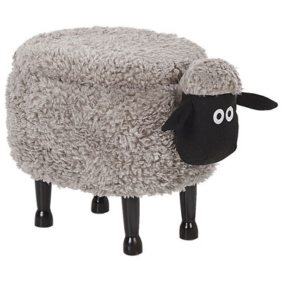Storage Animal Stool SHEEP Fabric Grey Sheep
