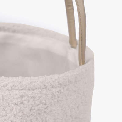 Storage Basket Handles Teddy Boucle Fleece Hamper Home Laundry Clothes ...