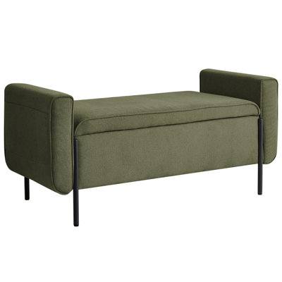 Storage Bench LEWES Green Fabric