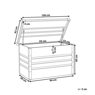 Storage Box CEBROSA 100 cm 62 cm Graphite Grey