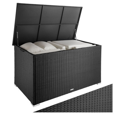 Storage box Oslo with aluminium frame, 145 x 82.5 x 79.5 cm - black ...
