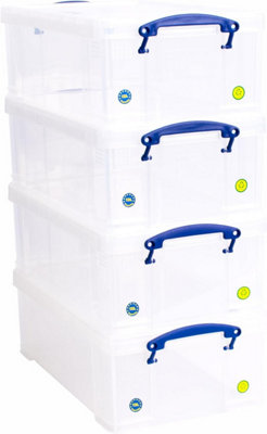 Storage Box Really Useful 12 L 4-Pack - A4-Size Storage Solution ...