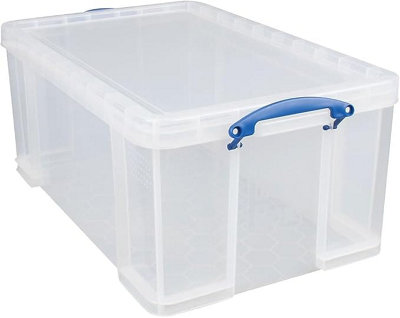 STORAGE BOX REALLY USEFUL BOX 64 LITRE RECTANGULAR PLASTIC CLEAR, 71 X ...