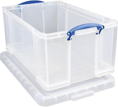 Storage Box Really Useful Box 64 Litre Rectangular Plastic Clear, 71 x ...