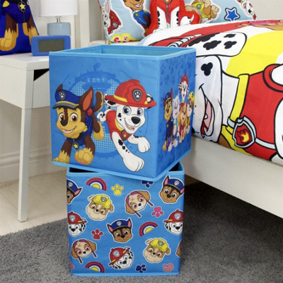 Storage Box Space Saving Cube Compact Paw Patrol Clothes Tidy Organiser 2 Pack