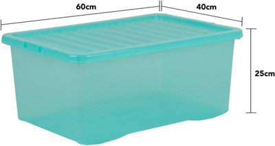 Storage Box Wham 3 x Crystal 45 Liter Plastic 60x40x25 cm - Tint Spearmint