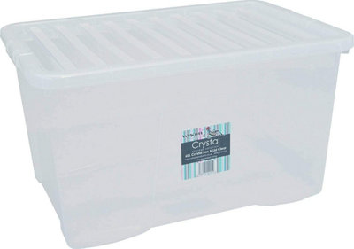 Storage Box Wham Crystal 60 Litre & Lid Clear, 5 Pack, 60 X 40 X 33 cm