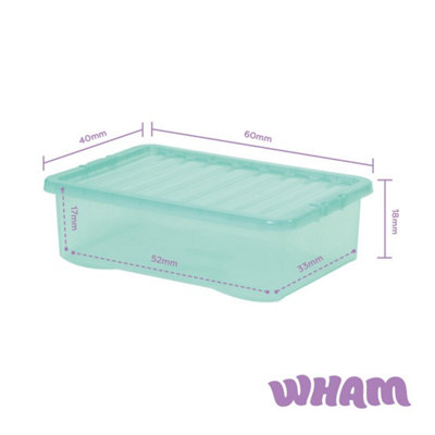 Storage Box With Lid 32L Wham Plastic Container Box,Tint Spearmint (Set ...