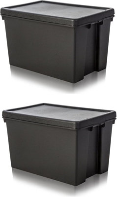 Storage Box With Lid Wham Bam 100% Re-Usable 62 Litre Storage Bin, 2 Boxes