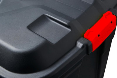 Storage Box with Lid & Wheels Strata Heavy Duty Large, Lockable, 190L ...