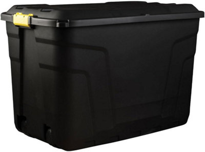 Storage Box with Wheels and Lid Strata XXL 190Liter Plastic Heavy Duty