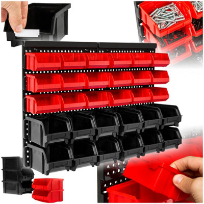 Storage Boxes Rack - for small parts, 30 compartments, 12 large, 18 ...