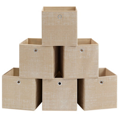 Storage Boxes, Set of 6 Non-Woven Fabric Box with Handle, 30 x 30 x 30 ...