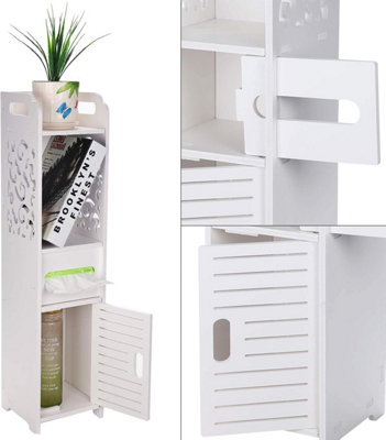 Storage Cabinets 18x20x80cm Narrow Bathroom Floor Cabinet Storage Unit ...